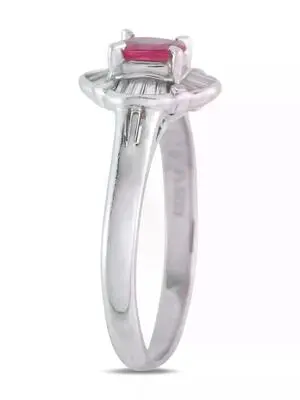 LB EXCLUSIVE Platinum Diamond And Ruby Ring