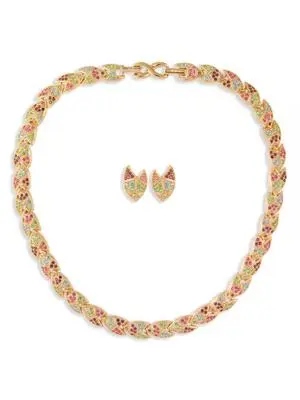 SUSAN CAPLAN 1980s D'orlan Crystal Clip-on Earrings - Gold