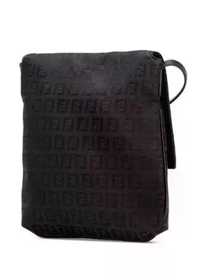Fendi 2000-2010 Zucchino Canvas Crossbody Bag - Black