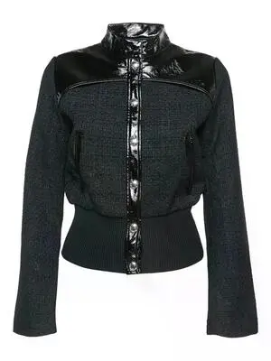 Maje Tweed & Patent Leather Jacket