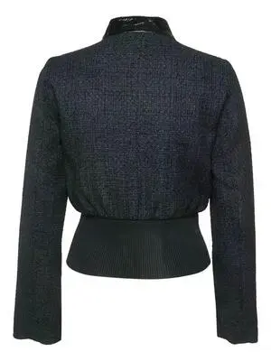 Maje Tweed & Patent Leather Jacket