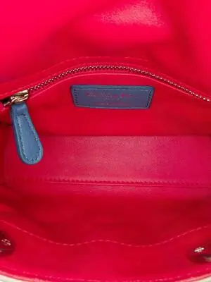 Dior 2014 Mini Tricolor Lambskin Cannage Lady Satchel - Brown