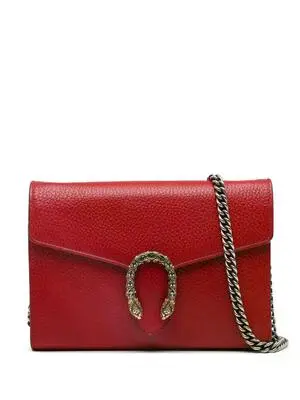 Gucci Leather Dionysus Wallet On Chain Crossbody Bag - Red