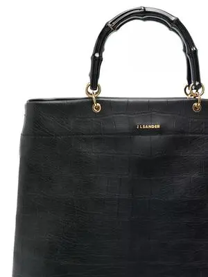 JIL SANDER Crocodile-embossed Tote Bag - Black