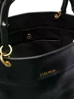 JIL SANDER Crocodile-embossed Tote Bag - Black