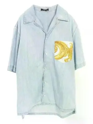Versace 2010s Denim Short-sleeve Shirt
