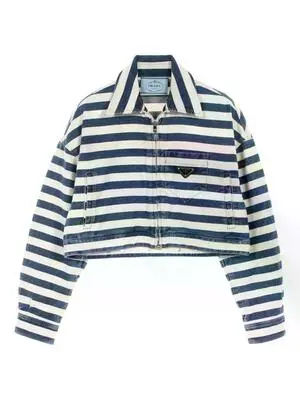 Prada 2010s Striped Cotton-denim Jacket