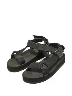 Prada Logo Print Flat Sandals