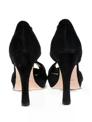 Prada Suede Cut-out Platform Booties