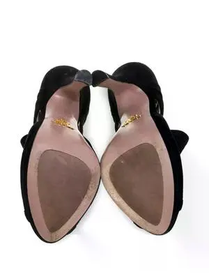 Prada Suede Cut-out Platform Booties