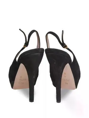 Gucci 130mm Peep-toe Slingback Pumps - Black