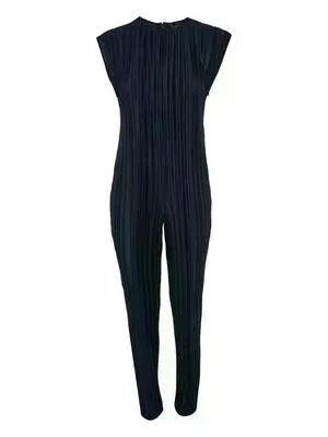 ARMANI Vintage Pleated Sleeveless Jumpsuit - Blue