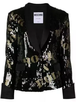 Moschino 2010s Rock N Roll Sequin-embellished Blazer - Black