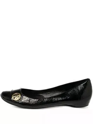 Tory Burch Patent Leather Andi Ballet Flats With Double T Logo
