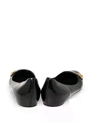 Tory Burch Patent Leather Andi Ballet Flats With Double T Logo