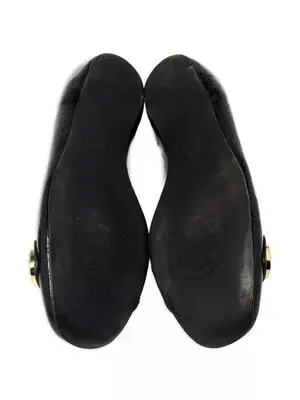 Tory Burch Patent Leather Andi Ballet Flats With Double T Logo