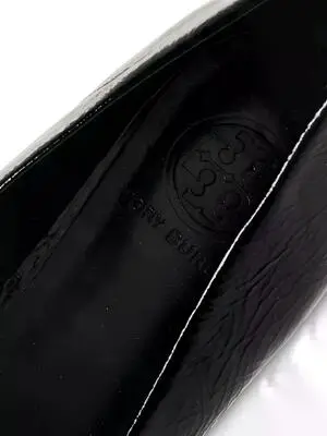 Tory Burch Patent Leather Andi Ballet Flats With Double T Logo