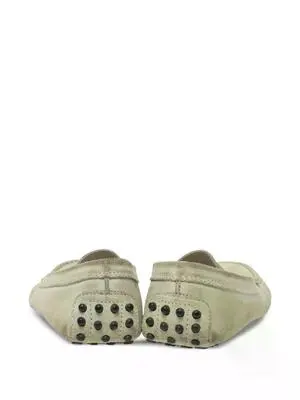 TOD'S Vintage Suede Loafers - Grey