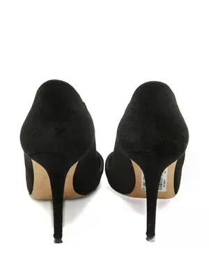 Manolo Blahnik 100mm Velvet Pointed-toe Pumps - Black
