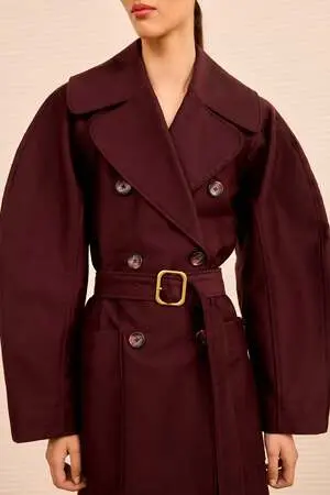 Ulla Johnson Fleur Belted Trench Coat - Claret