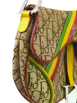 Dior 2004 Rasta Oblique Saddle Bag - Neutrals