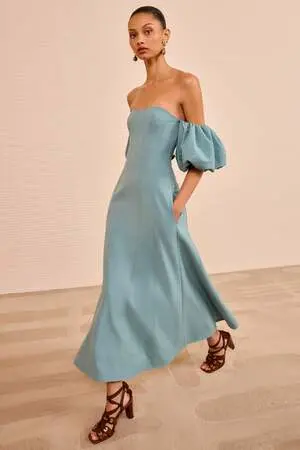 Ulla Johnson Nina Off-the-shoulder Twill Gabardine Dress
