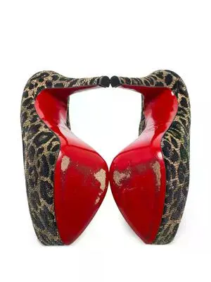 CHRISTIAN LOUBOUTIN 160mm Daffodile Leopard Print Platform Pumps - Black