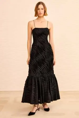Ulla Johnson Augustina Cami Long Trumpet Dress - Noir
