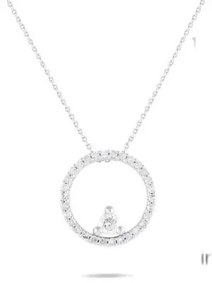 LB EXCLUSIVE 14k White Gold Diamond Pendant Necklace
