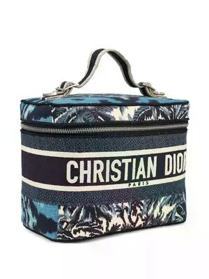 Dior 2020 Leaf-jacquard Vanity Bag - Blue