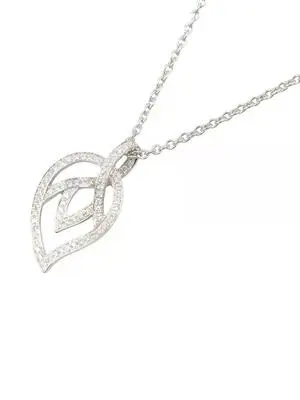PIAGET 2010s 18k White Gold Diamond Leaf Pendant Necklace