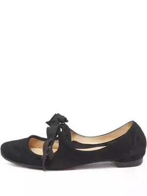 CHRISTIAN LOUBOUTIN Suede Ballet Flats With Ribbon Fastening