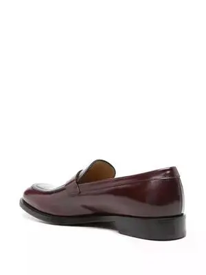 FERRAGAMO Gancini-plaque Leather Moccasins