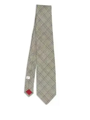 Vintage Check-pattern Tie - Grey