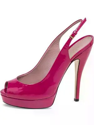 Gucci 135mm Patent-leather Slingback Pumps