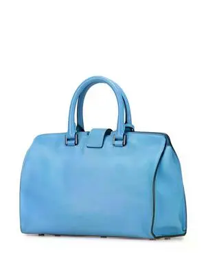 Saint Laurent Small Leather Monogram Cabas Satchel - Blue