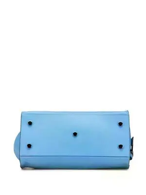 Saint Laurent Small Leather Monogram Cabas Satchel - Blue