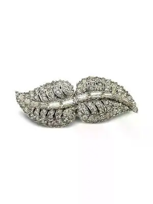 JENNIFER GIBSON JEWELLERY 1940s Leaf Dress Clip - Silver