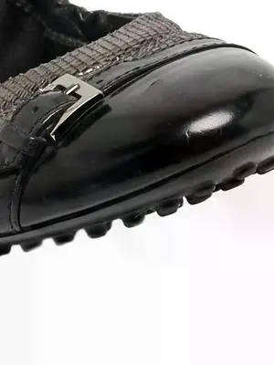 TOD'S Metallic-effect Leather Ballet Flats