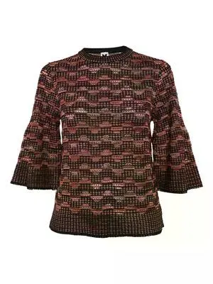 Missoni Lurex-knit Bell-sleeve Top - Brown