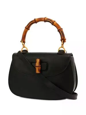 Gucci 2000s Bamboo Handle Shoulder Bag - Black