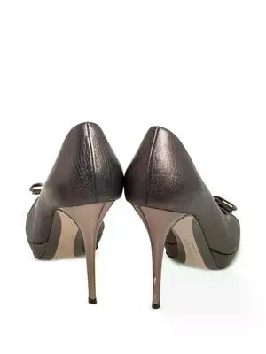 FERRAGAMO 105mm Vara Bow Detail Peep Toe Pumps