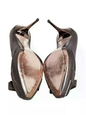 FERRAGAMO 105mm Vara Bow Detail Peep Toe Pumps