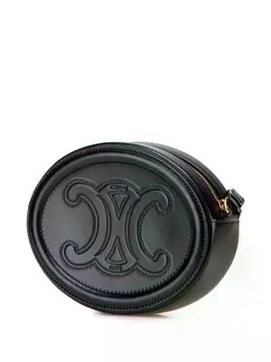 Celine 2021 Small Cuir Triomphe Oval Crossbody Bag - Black