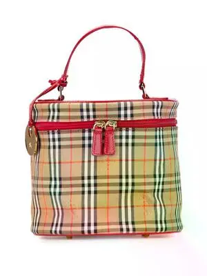 Burberry Haymarket Check Canvas Vanity Bag - Brown