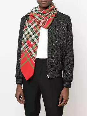 Saint Laurent 1990s Plaid-check Silk Scarf
