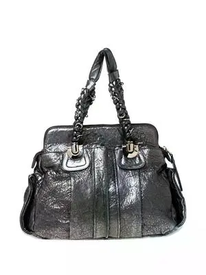 Chloé Héloïse Leather Tote Bag - Silver