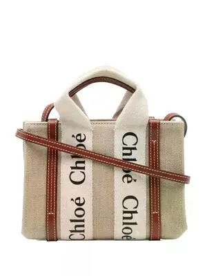 Chloé Mini Canvas Woody Satchel - Brown