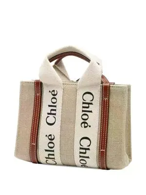 Chloé Mini Canvas Woody Satchel - Brown