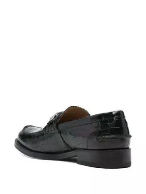 Versace Greca Crocodile-effect Loafers